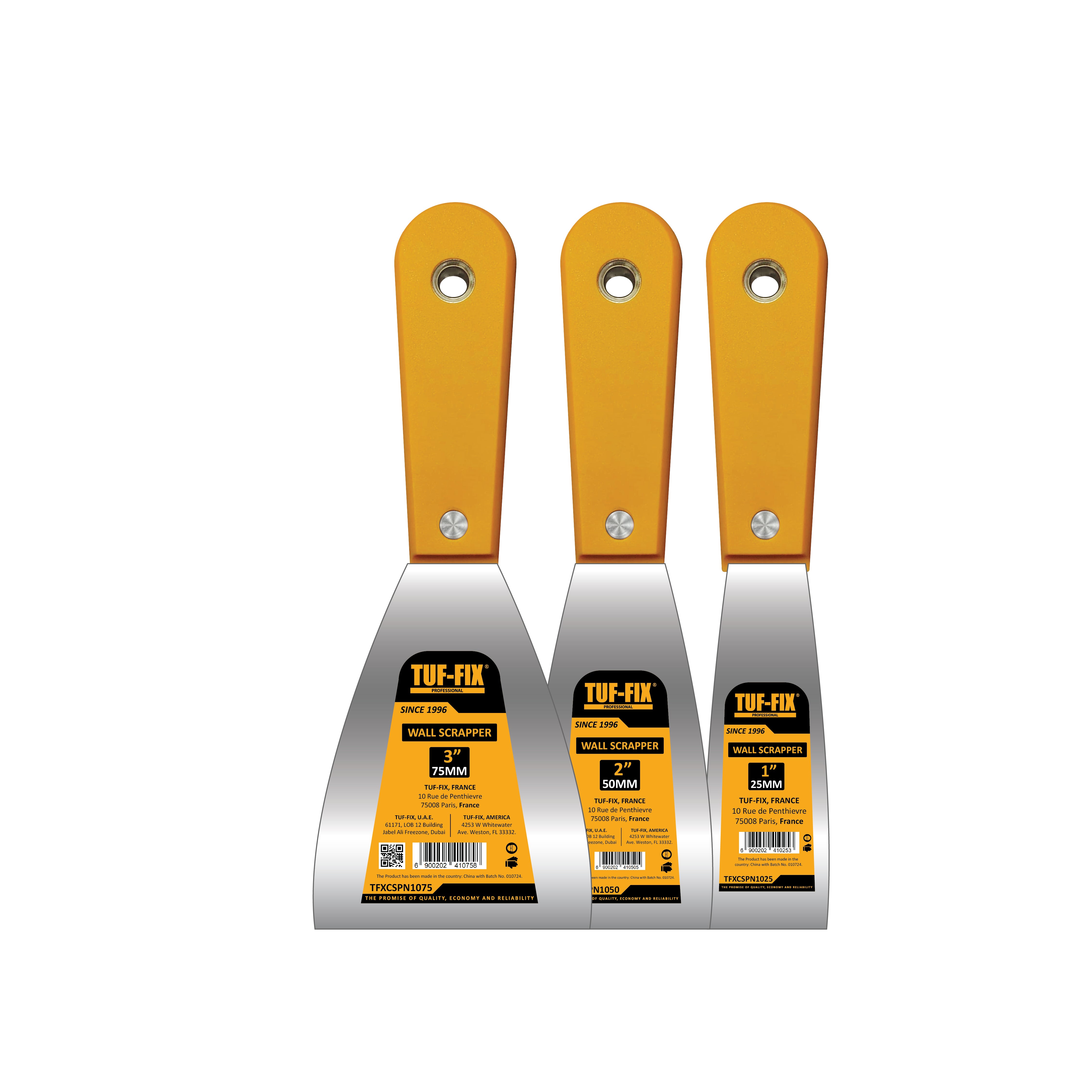 TFXCSPN1100-TUFFIX 4" SCRAPPER MIRROR FINISH PLASTIC HANDLE