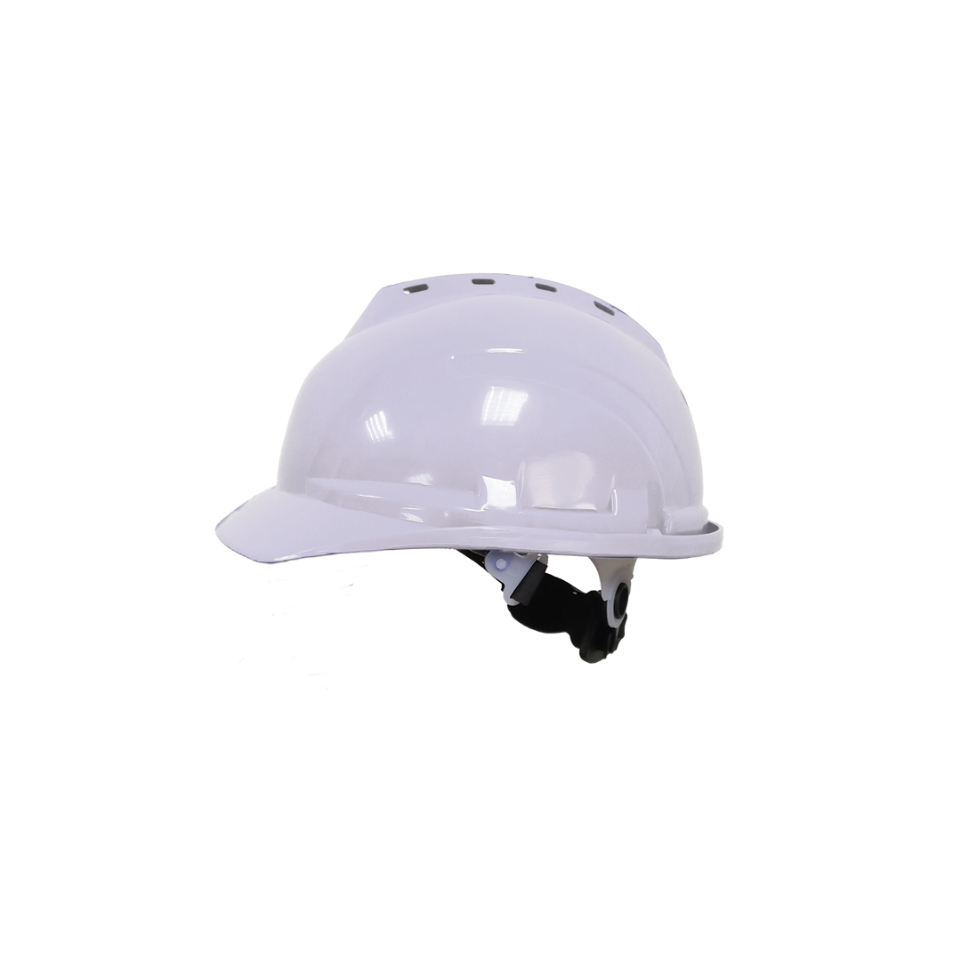 HM010-WHT RACHET TYPE SAFETY HELMET WITH INNER FIBER WHITE